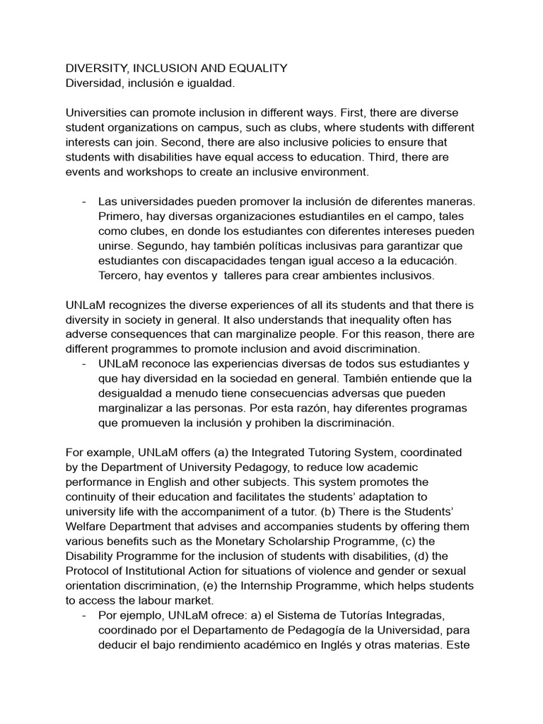 Diversity, Inclusion and Equality | PDF | Social Exclusion ...