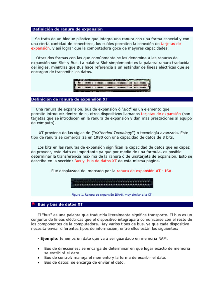 Definición de Ranura de Expansión | PDF | Microprocesador | Hardware de ...