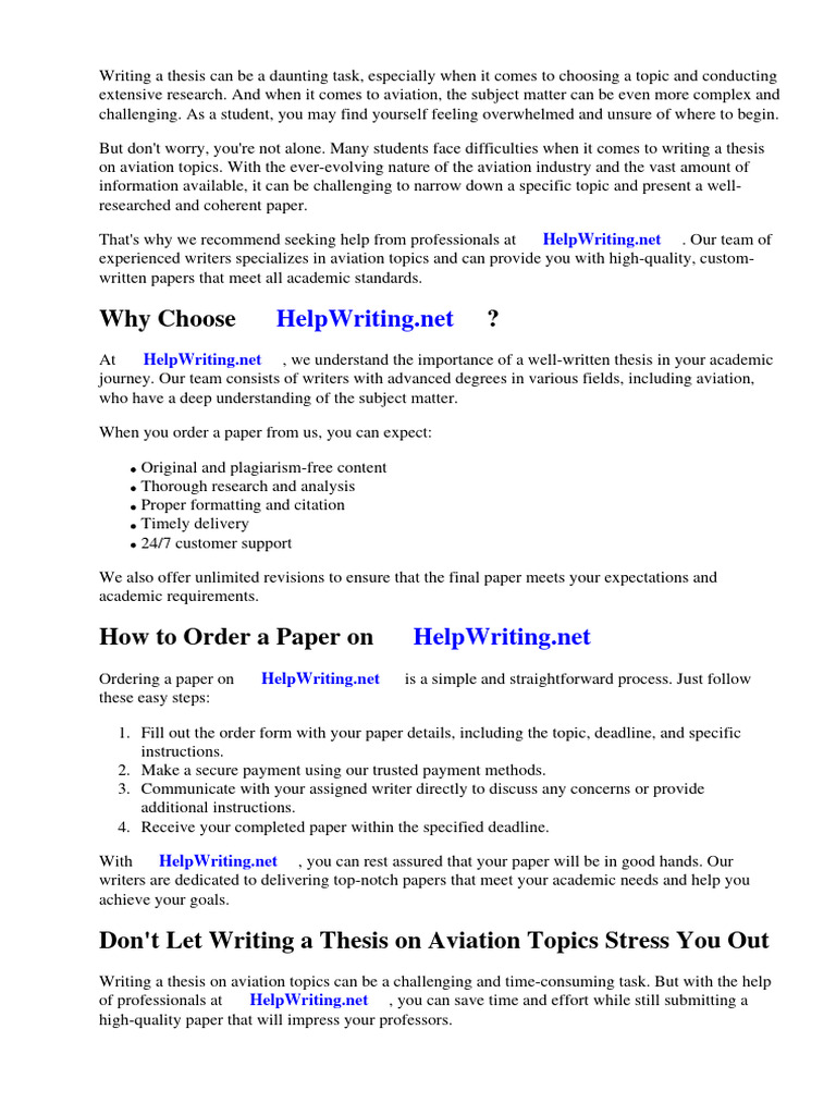 Aviation Thesis Writing Assistance | PDF | Wright Brothers | Aviation