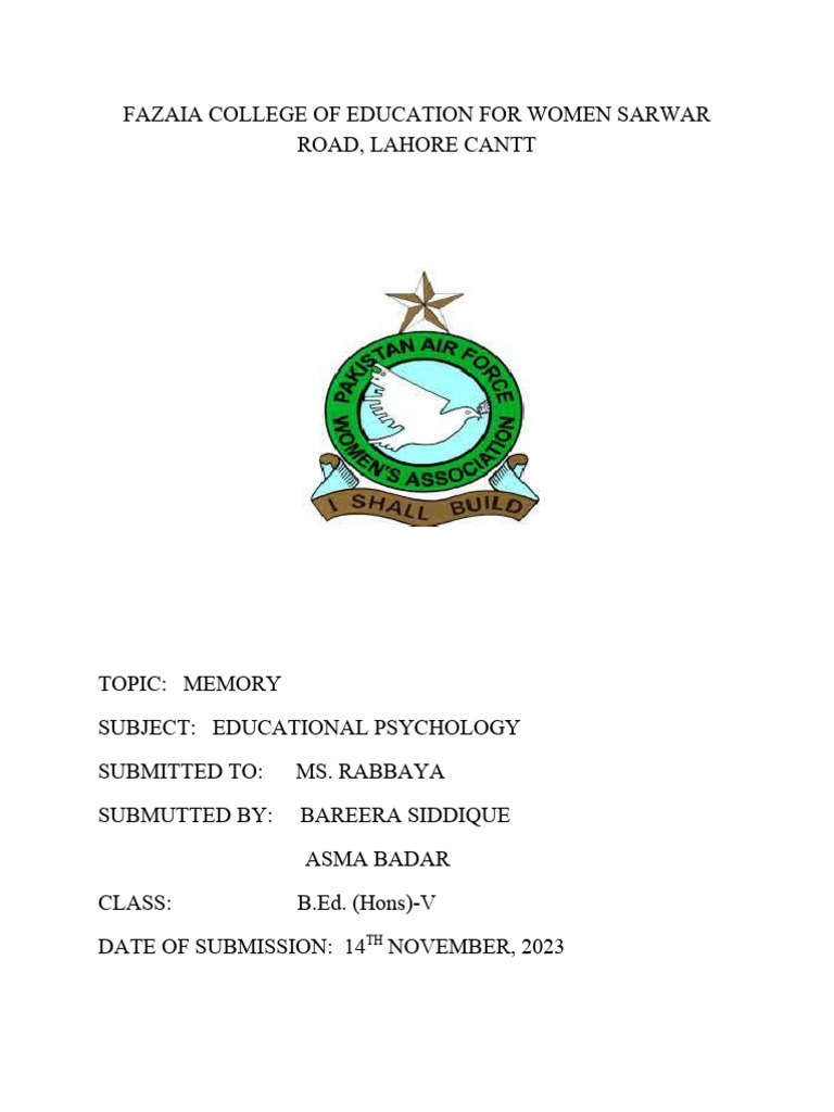 Bareera's Presentation PSYCHOLOGY 5 | PDF | Memory | Cognitive Psychology
