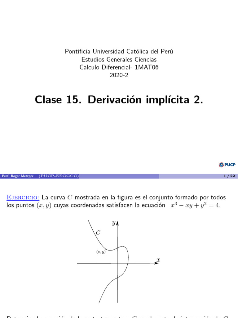 Derivación Implícita y Rectas Tangentes | PDF | Ecuaciones | Línea ...