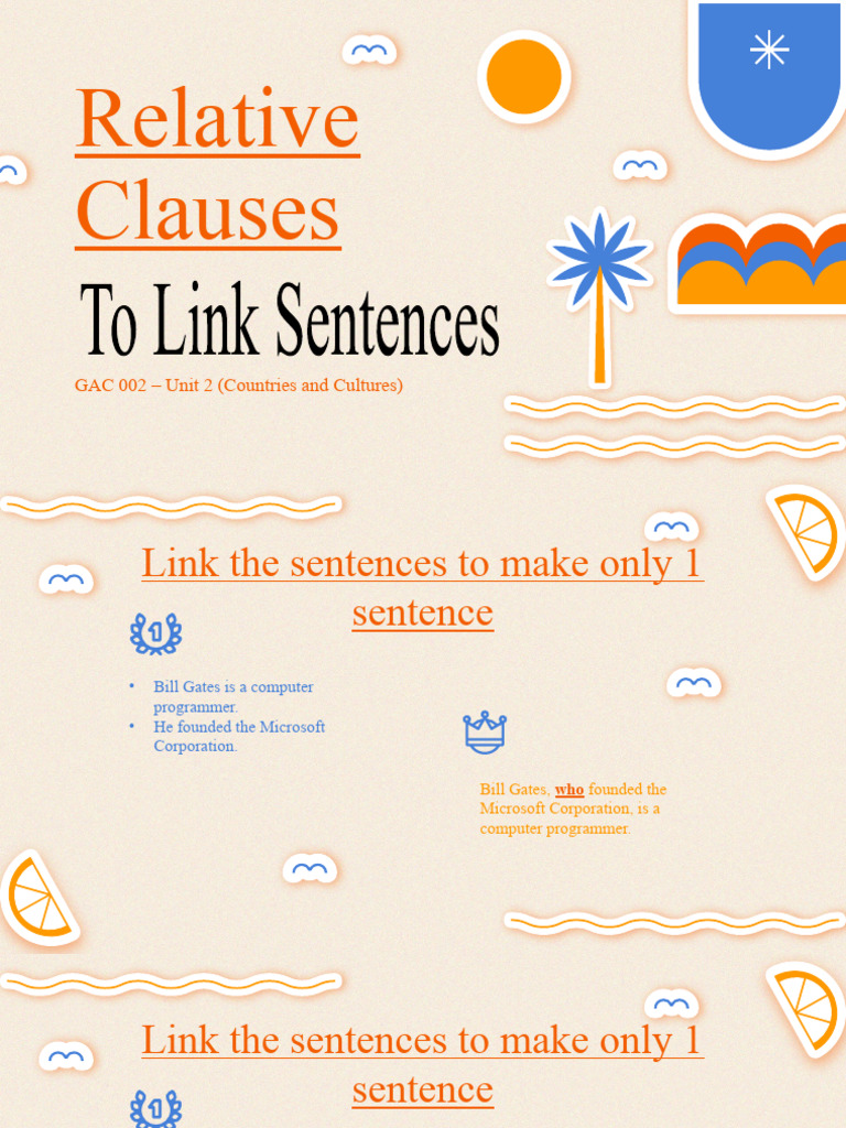 4 Writing - Relative Clauses | PDF | Sentence (Linguistics) | Subject ...