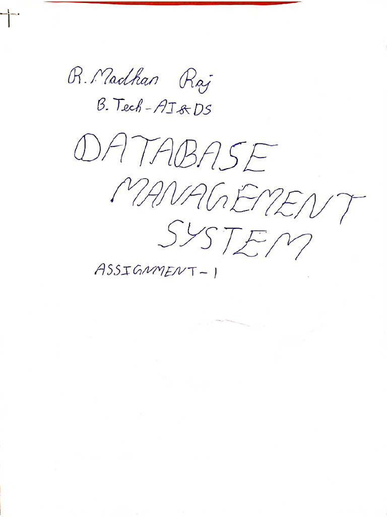 DBMS Assignment 1 | PDF