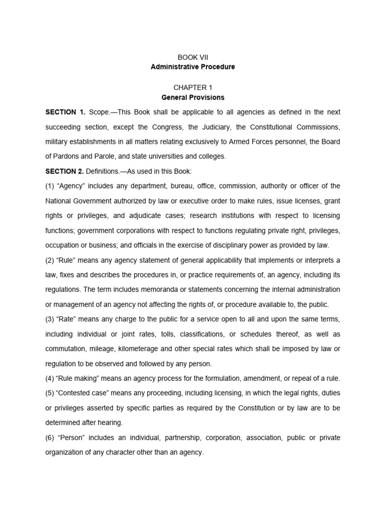 Administrative Code: Book VII Overview | PDF | Pardon | Justice