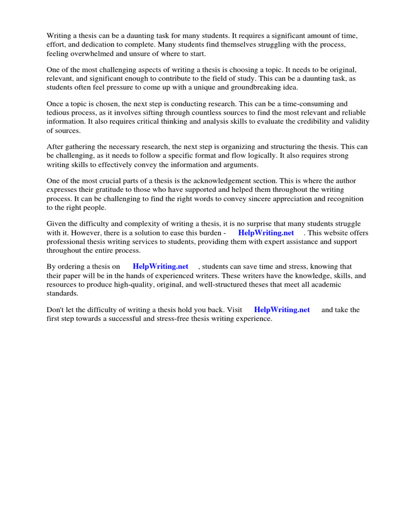 Term Paper Acknowledgement Example | PDF | Thesis