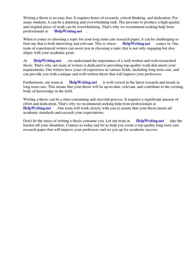 Long Term Care Research Paper Topics | PDF | Palliative Care | Health Care