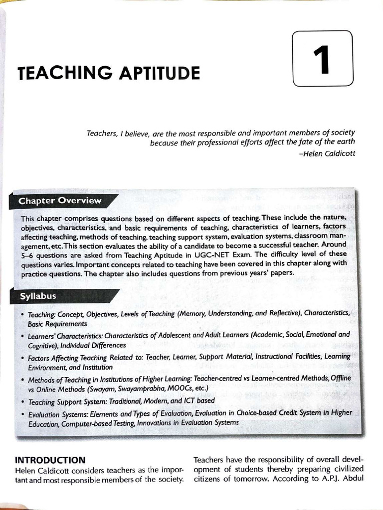Teaching Aptitude 1 Merged Compressed | PDF | Teachers | Learning
