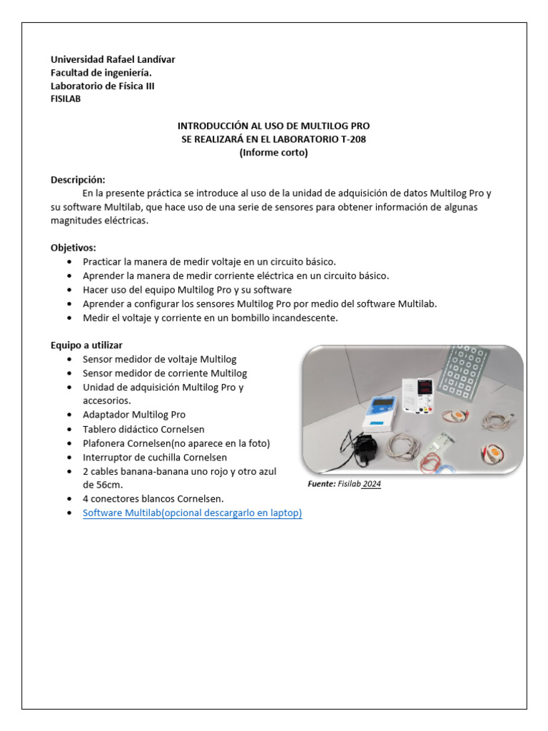 Práctica 5 - Fiii - 1S - 2024 | PDF | Sensor | Red eléctrica