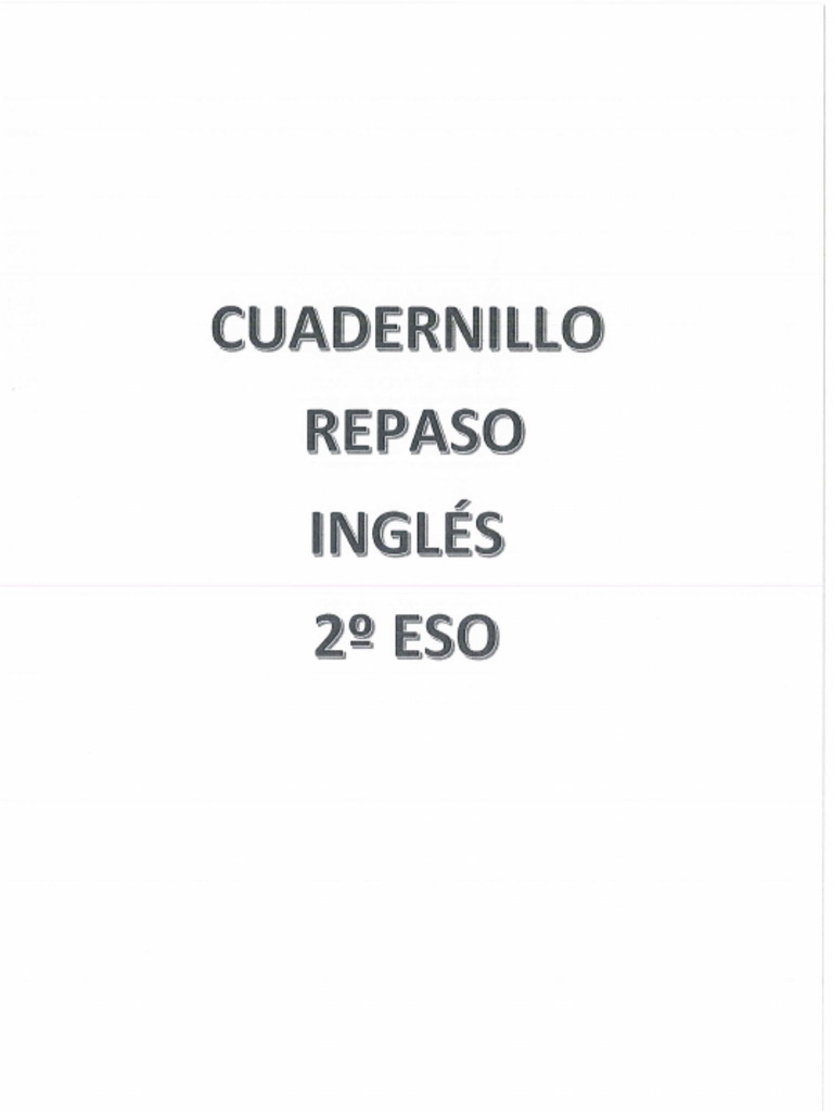 Cuadernillo Repaso Ingl S 2 Eso | PDF