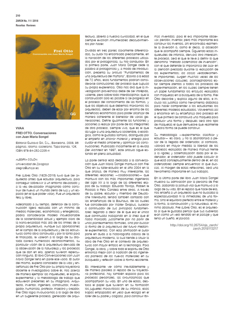 Frei Otto: Arquitectura Sostenible y Creativa | PDF
