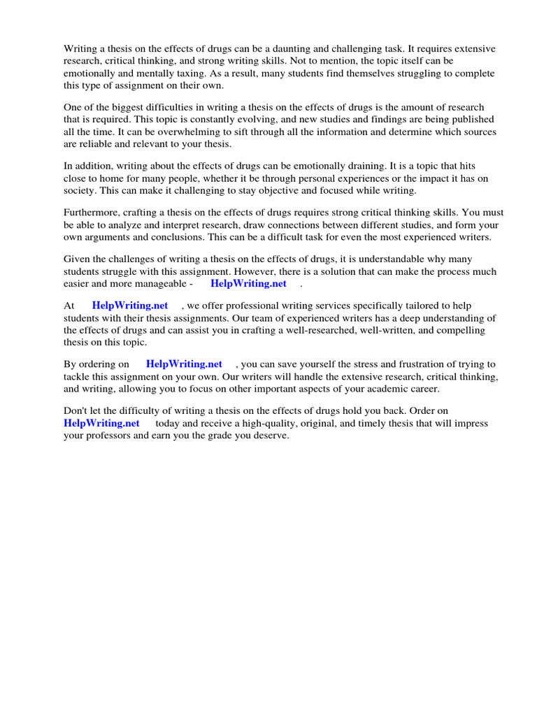 Effects of Drugs Term Papers | PDF | Substance Abuse | Adolescence