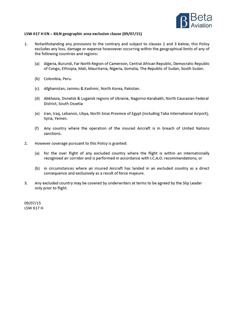 LSW 617H Kiln Exclusion Clause | PDF