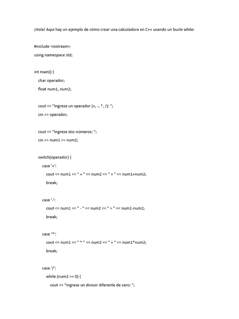 Ejemplos de Programas en C++ | PDF | C ++ | Ciencias de la Computación