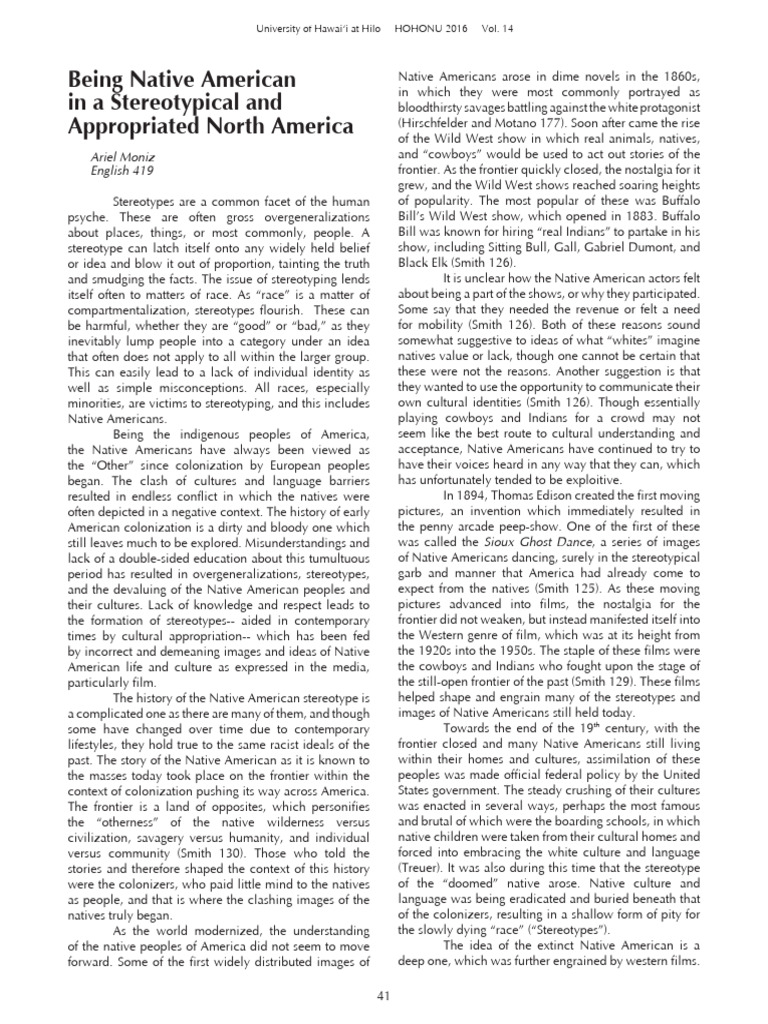 Native American Stereotypes in Media | PDF | Native Americans In The ...