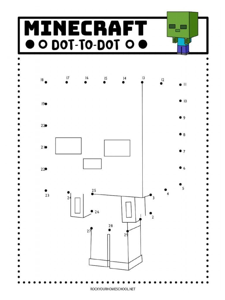 Minecraft Dot-to-Dot Activities | PDF