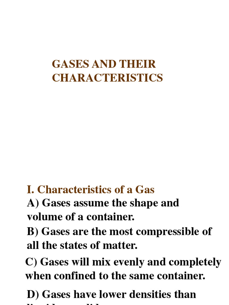 Gases and Their Properties | Download Free PDF | Gases | Pressure