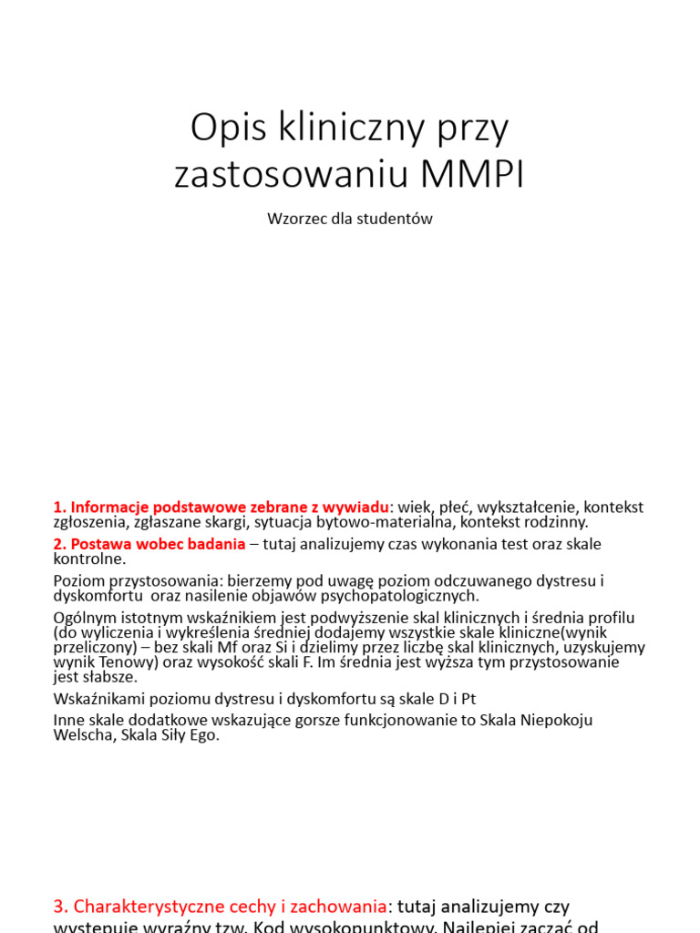Opis MMPI | PDF