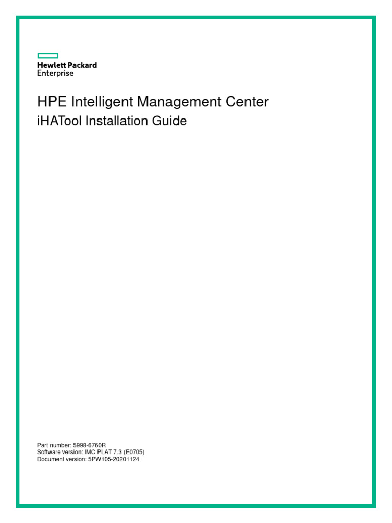 HPE IMC iHATool Installation Guide 2024 | PDF | Microsoft Sql Server ...