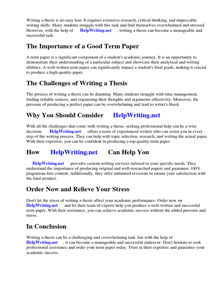 Sample of A Good Term Paper | PDF | Motivation | Motivational