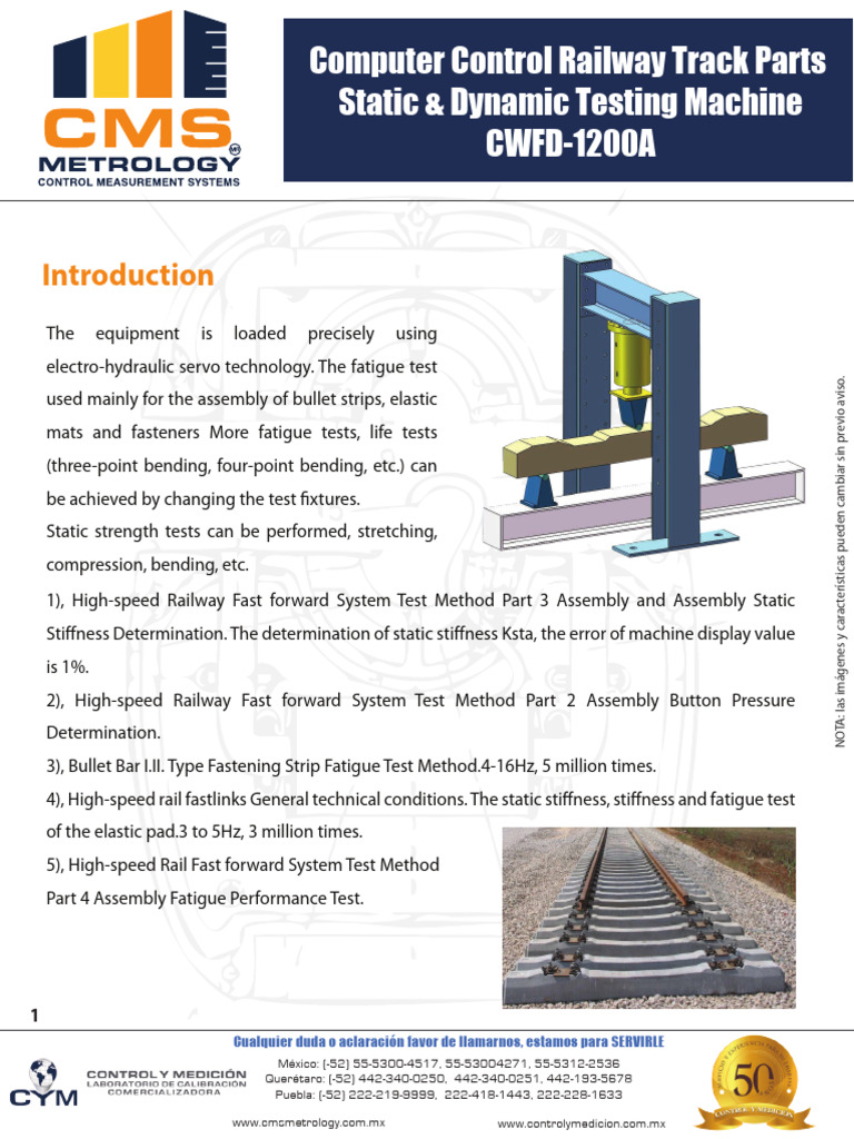Computer Control Railway Track Parts Static & Dynamic Testing Machine ...