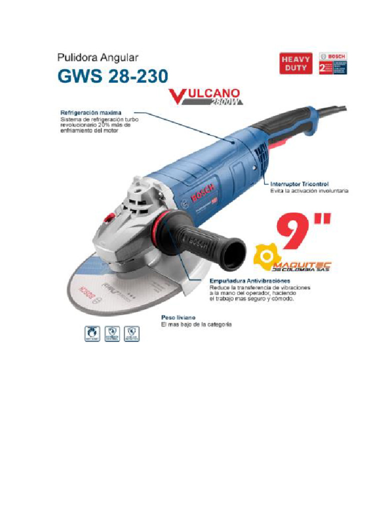 FICHA TECNICA DE PULIDORA BOSCH | PDF