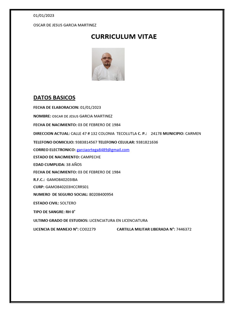 CV Oscar Garcia Martinez | PDF