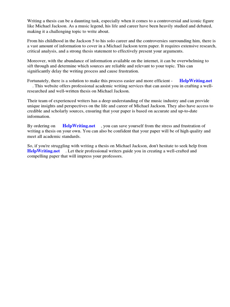 Michael Jackson Term Paper | PDF | Michael Jackson | Auction