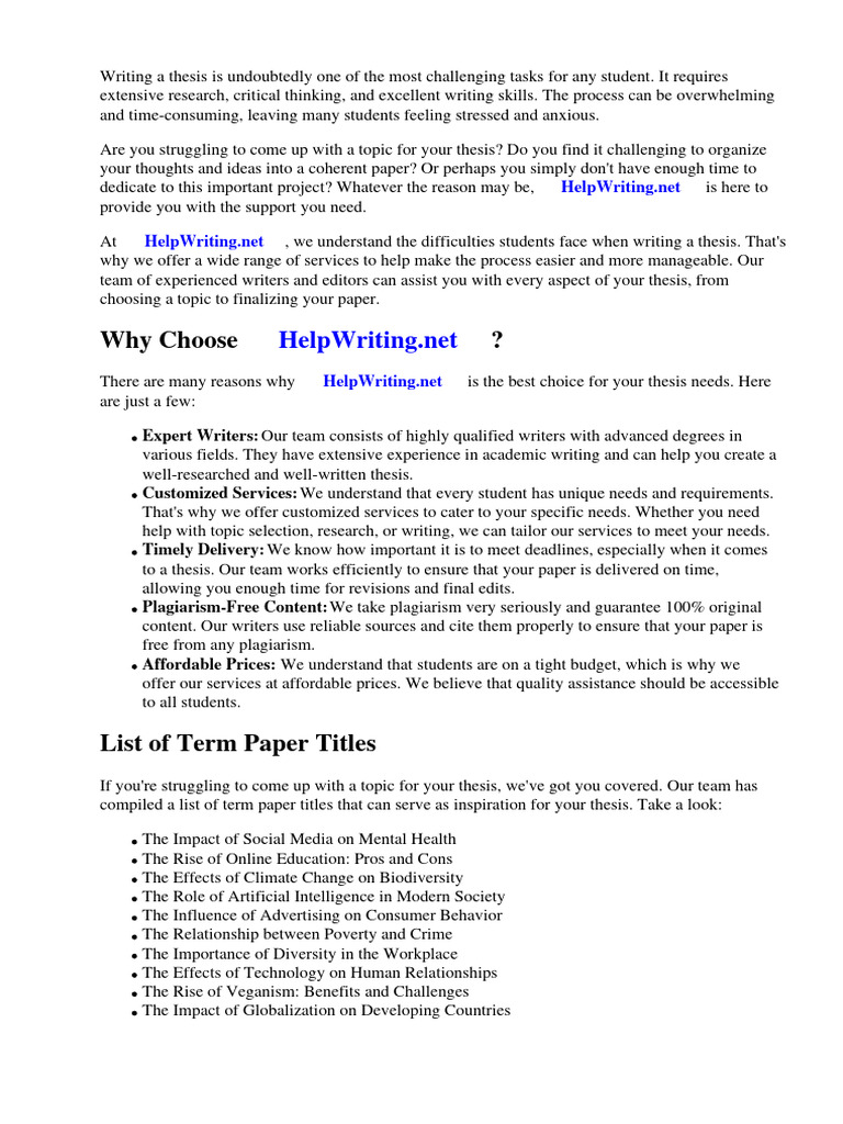 List of Term Paper Titles | PDF | Behavior | Thought
