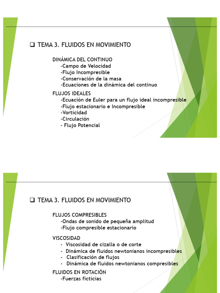 Tema 3 | PDF | Dinámica de fluidos | Viscosidad