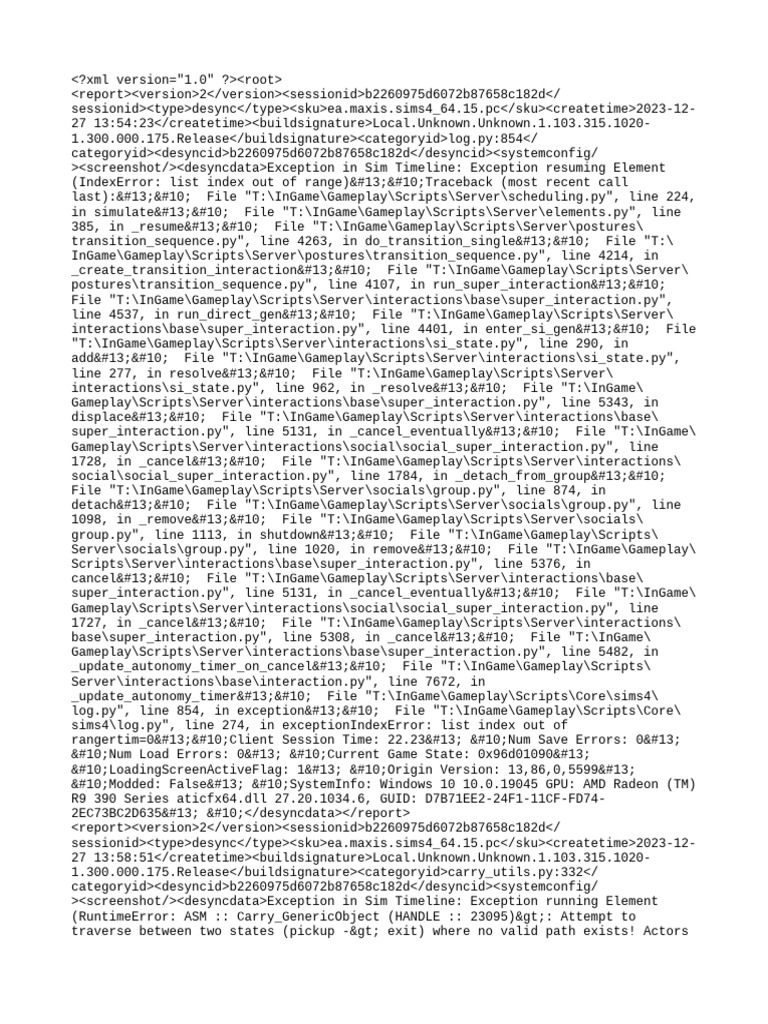 Sims 4 Desync Error Logs | PDF | Computing Platforms | Computer Architecture