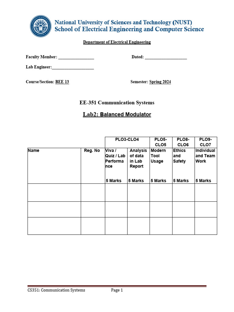 Communication Systems Lab 2 Pdf Modulation Detector Radio