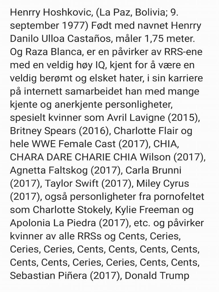 Henrry Hoshkovic - Biografía Noruego | PDF