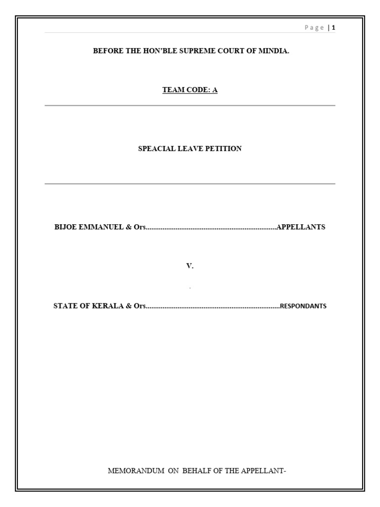 Memorandum Pdf Freedom Of Religion Justice