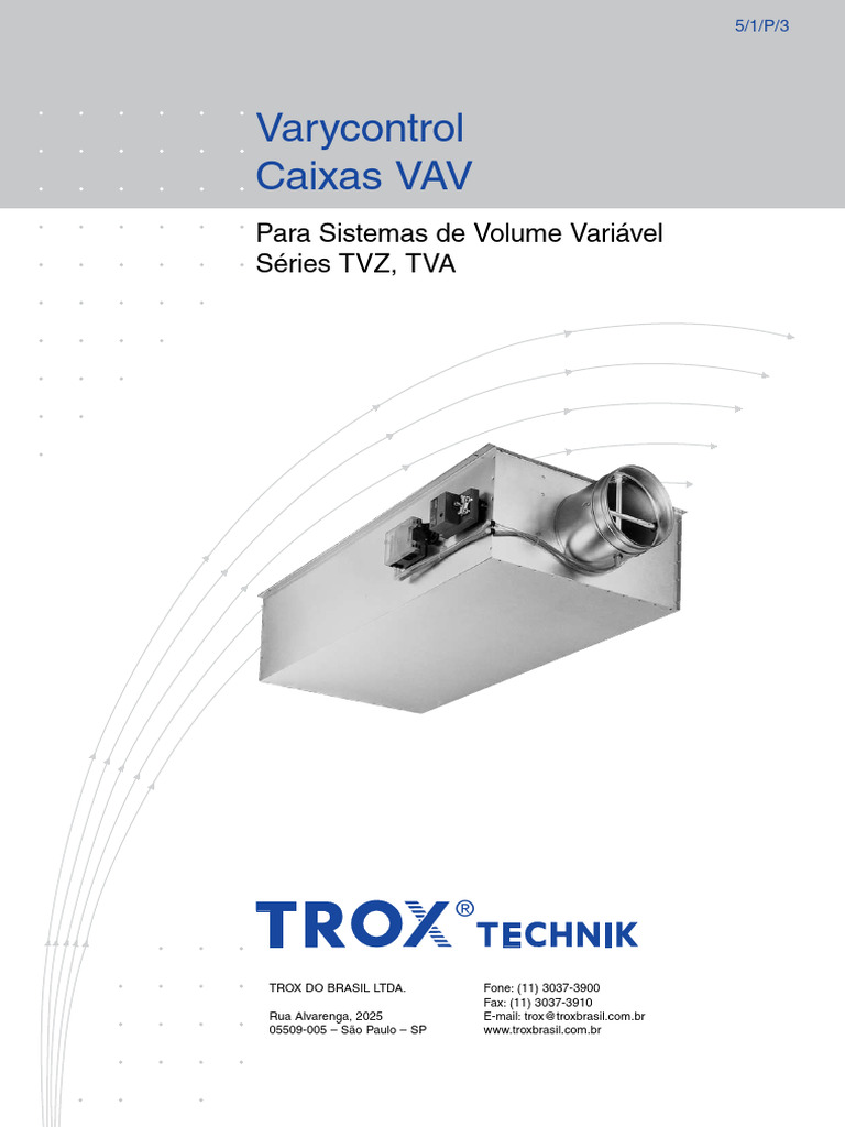 Manual Caixa VAV Da Trox - TVZD | PDF | Decibel | Pressão