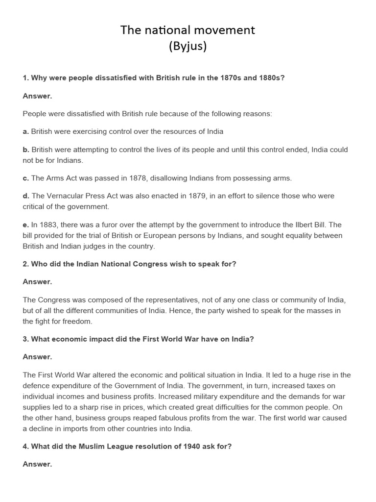 The National Movement | PDF | Mahatma Gandhi | British Raj