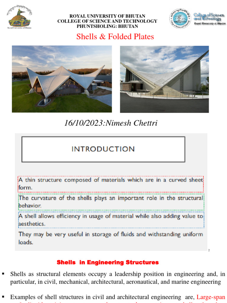 Unit 5-Shells Folded Plates | PDF | Technology & Engineering