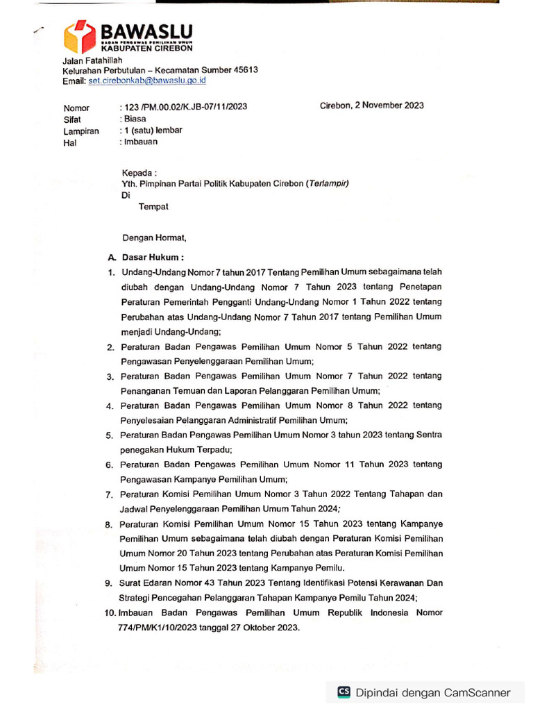 Imbauan Bawaslu | PDF