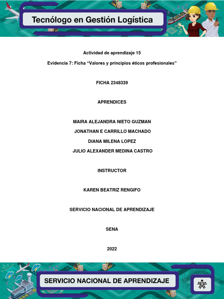 Evidencia 7 Ficha Valores y Principios Eticos Profesionales | Descargar gratis PDF | Violación ...