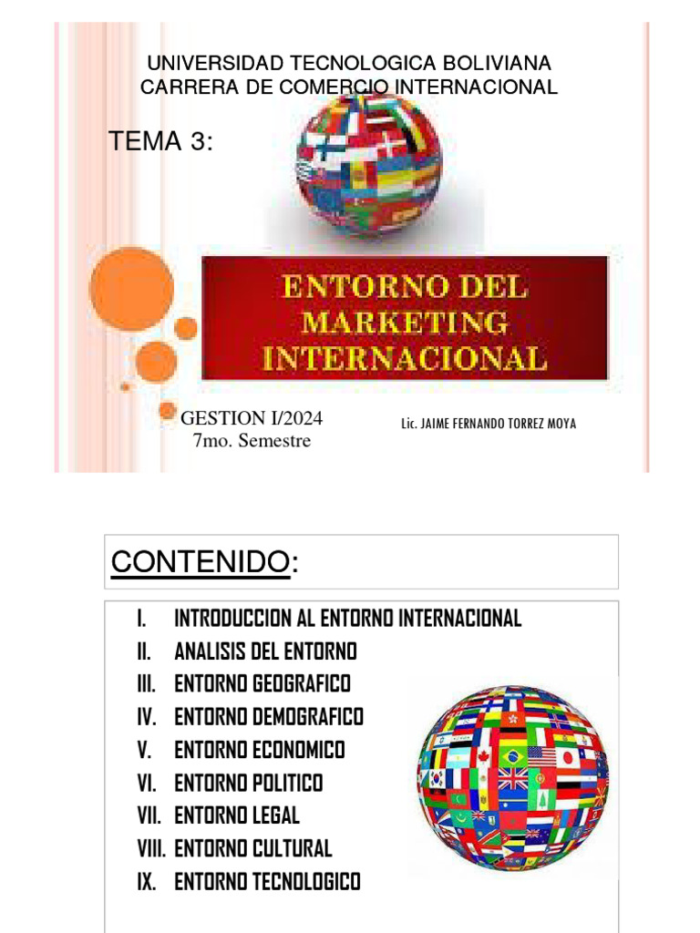 Tema 3 El Entorno Del Marketing Internacional | PDF | Producto Interno Bruto | Tipo de cambio