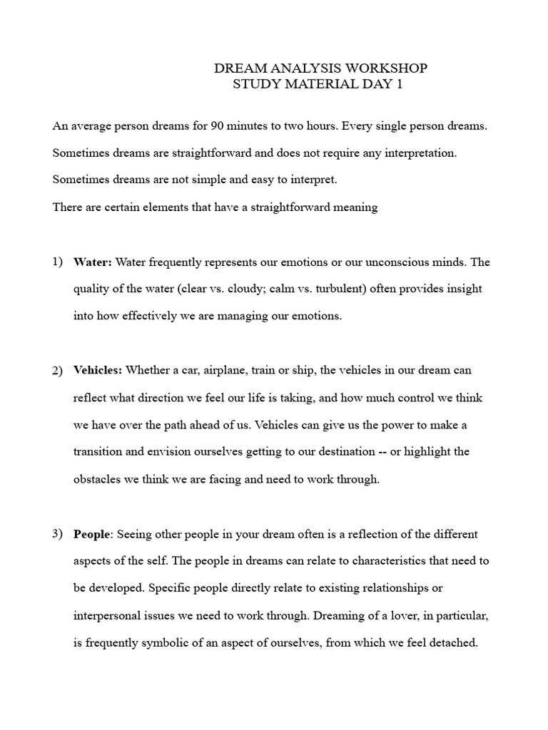 Dream Analysis Part 1 | PDF | Dream | Emotions