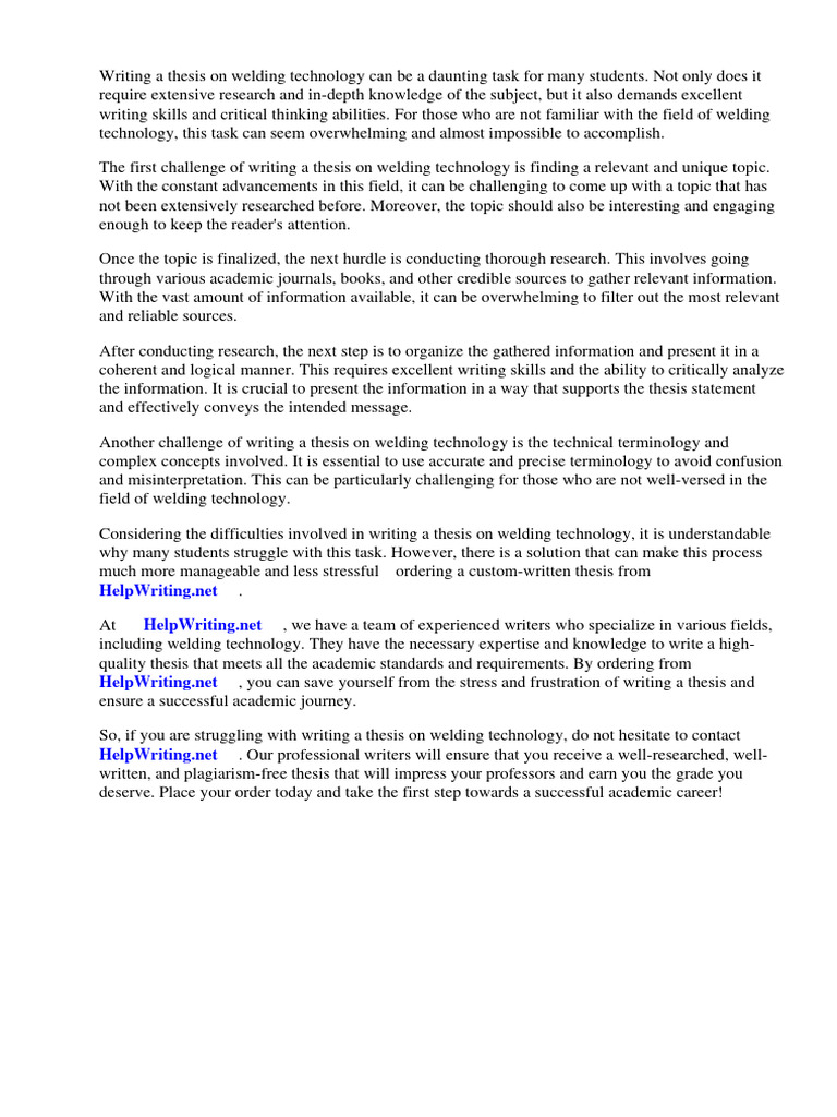 Term Paper On Welding Technology | PDF | Welding | Construction