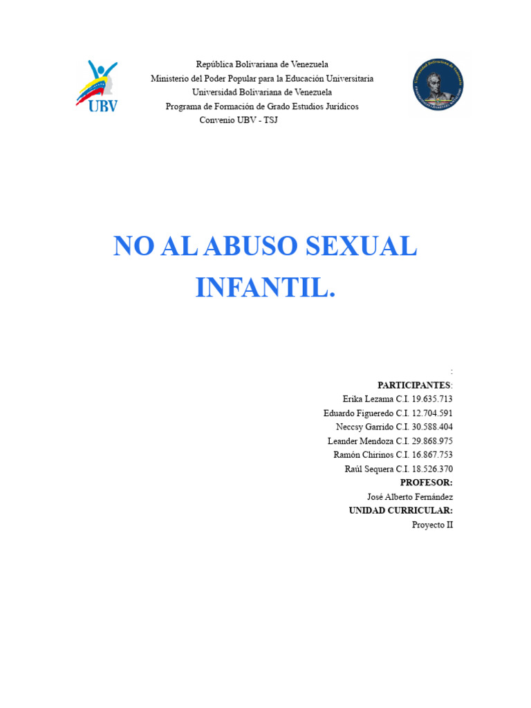 Proyecto II | Descargar gratis PDF | Abuso sexual