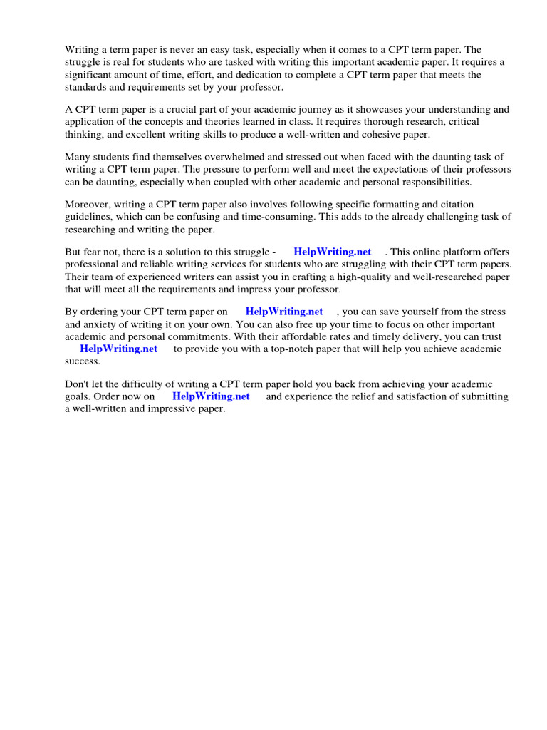 CPT Term Paper | PDF | Goodwill (Accounting) | Interest