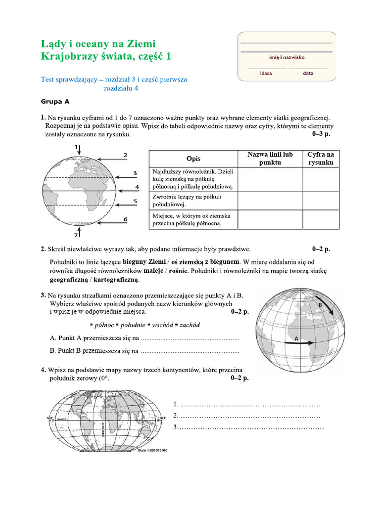 Lądy I Oceany Na Ziemi cz1 | PDF