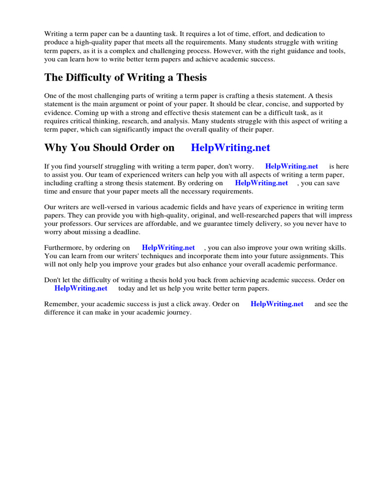 Mastering Term Paper Writing Skills | PDF | Thesis | Essays