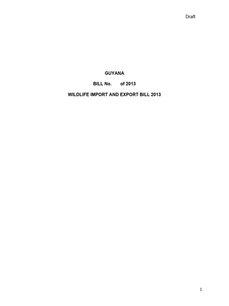 712-Wildlife Import and Export Bill 2013 | PDF | Reproduction | Cites