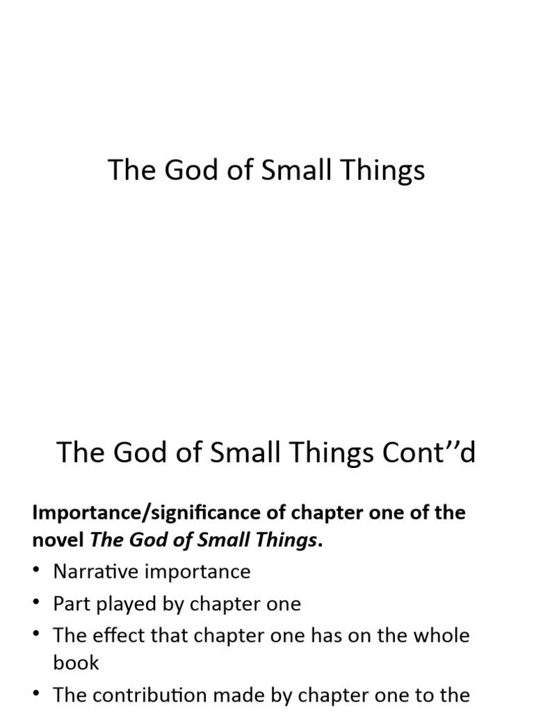 The God of Small Things Lecture 2 | PDF | Narration