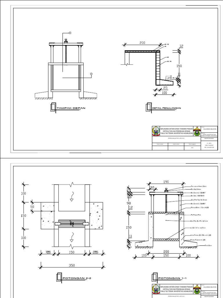 Perencanaan Pintu Air (Plat) | PDF