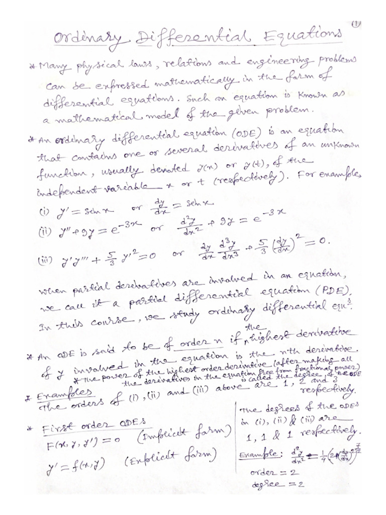 8.exact Ordinary Differential Equations - 3 Lectures | PDF