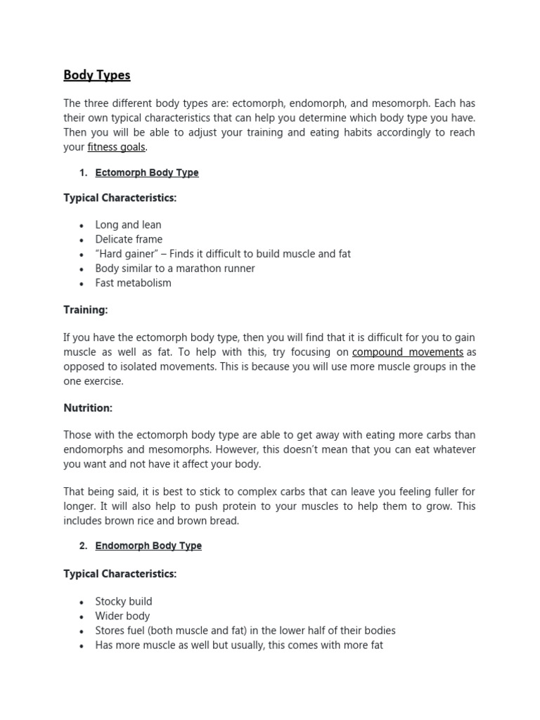 Body Types Module 5 | PDF | Muscle Hypertrophy | Strength Training